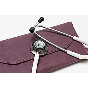 BJÖRN HALL Stethoscope Case for Nurses | Littman Classic III MDF | Nursing Personalized Leather Carry Travel Accessories | Nurse Women Men Bag | Fits Essentials Badge Reel Pen Charms | Crushed Violet
