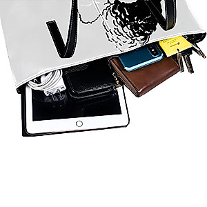 Tote Shoulder Bag for Women, Large Leather Handbags for Travel Work Beach Outdoors Old Black Train