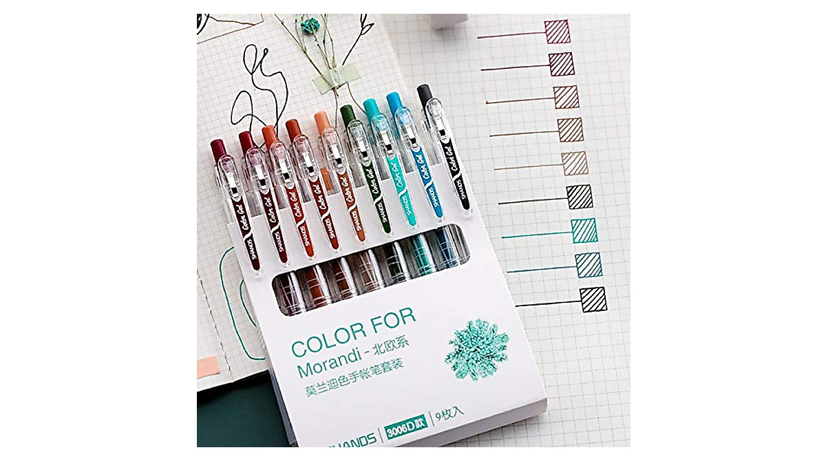 Morandi Colored Gel Ink Pens – Retractable 0.5mm, Assorted Nordic Colors