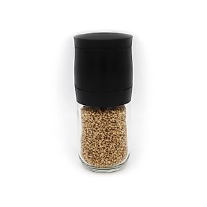 Glass Sesame Seed Grinder, Durable Sesame Mill, (Capacity: About 1oz of Sesame Seeds) Made in Japan (Black)