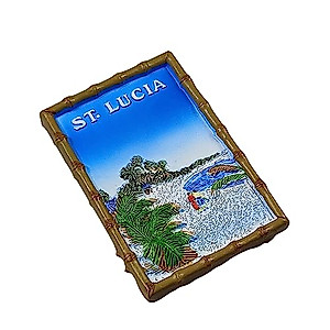 St.Lucia 3D Fridge Magnet Souvenir Gift,Resin Handmade St.Lucia Refrigerator Magnet Home & Kitchen Decoration Collection