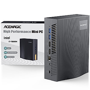 ACEMAGIC Mini PC i7-11800H(8C/16T, up to 4.6 GHz) Mini Computers, 16GB DDR4 512G NvMe SSD, Mini Desktop Computer Small PC Support 4K UHD Triple Display/WiFi 6/BT5.2 for Business/HTPC