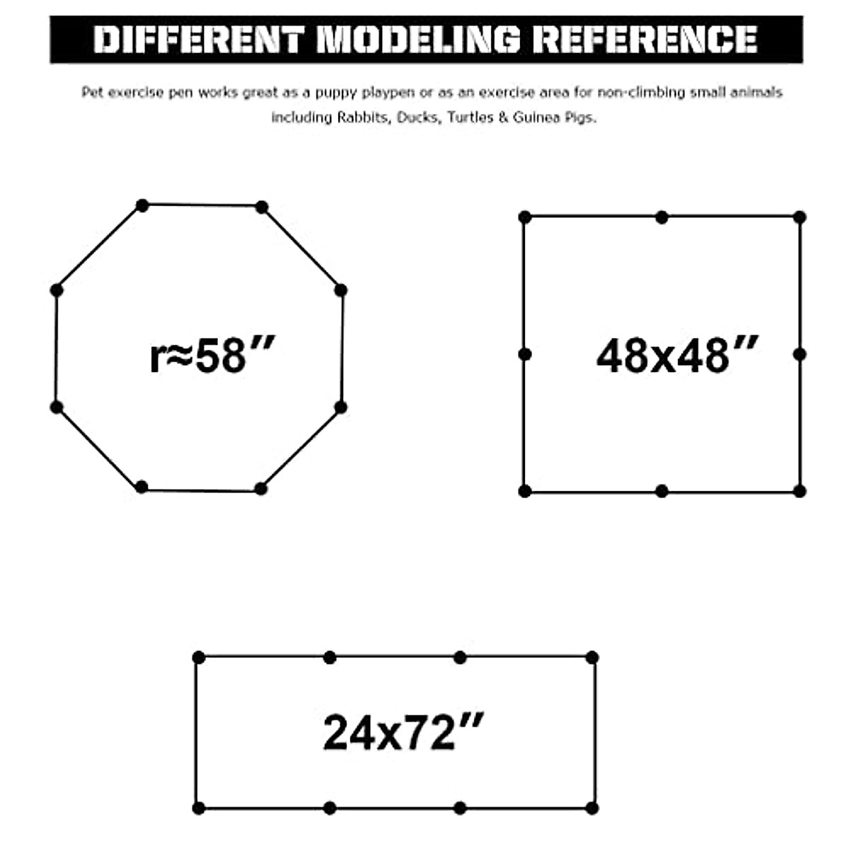 BestPet 30 Inch Dog Playpen Dog Fence Metal Wire Portable Pet Playpen Dog Pen Indoor Outdoor Exercise Pen for Dogs Cats Dog Gates with Doors Dog Crate Kennel Cage, Black