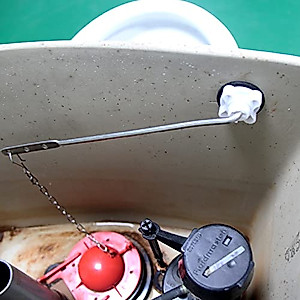 HYiJiaQi 2PCS Toilet Tank Flush Lever Handle, Universal Front Mount with Nut Lock,Zinc Alloy Toilet Handle,Matte Black Finish,Stainless Steel Rod, Fits Most Toilets