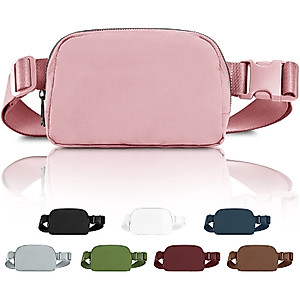 KIKIMINK Fanny Packs for Women Men - Mini Belt Bag with Adjustable Strap Small Crossbody Bags Fashion Waist Pack for Workout Running Travel - Pink
