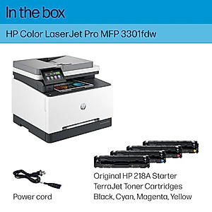 HP Color Laserjet Pro MFP 3301fdw Wireless All-in-One Color Laser Printer, Office Printer, Scanner, Copier, Fax, ADF, Duplex, Best-for-Office (499Q5F)