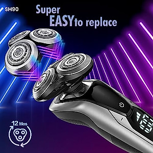 SH90 Replacement Heads for Philips Norelco Shaver Series 9000-SH90 Philips Norelco Shaver Heads, Norelco Shavers for Men 9000 Series, Philips Norelco Shaver 9000, Norelco Replacement Heads 9000 Series
