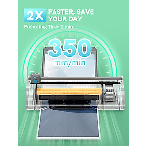 Laminator Machine with Laminating Sheets, 9 Inches Portable Personal Laminating Machine for Teachers School Home Office, Fast Warm-up No Jam No Wrinkles, Thermal Laminator with Paper Cutter