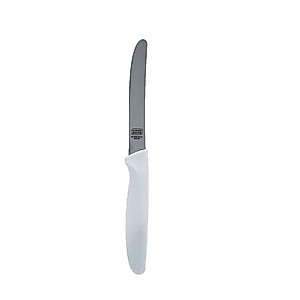 The Kosher Cook White Kitchen Knife – 4.5” Steak and Vegetable Knife - Razor Sharp Curved Tip, Straight Edge - Color Coded Kitchen Tools