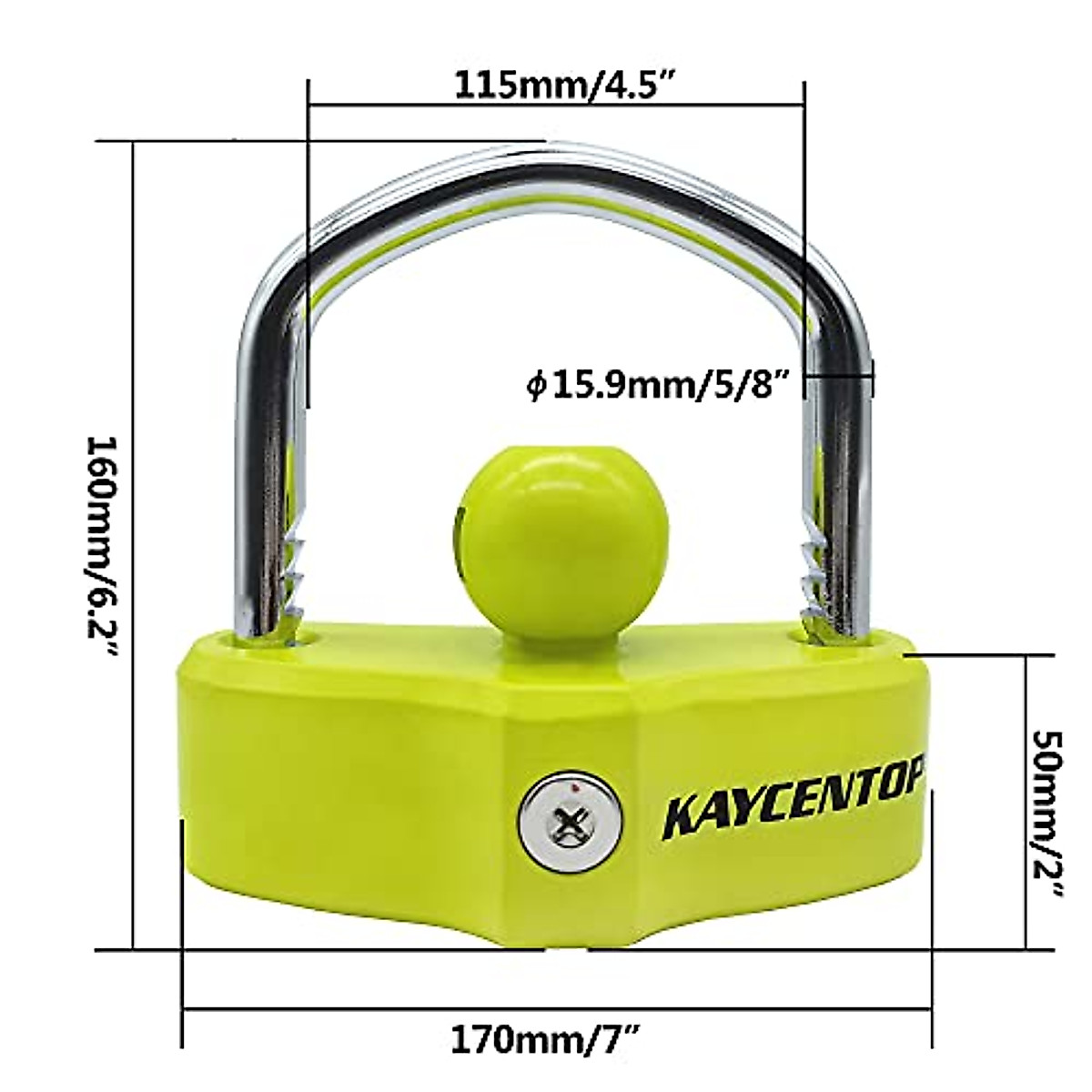 KAYCENTOP Universal Coupler Lock Trailer Ball Tow Hitch Lock Trailer Lock Adjustable Length Anti-Drilling Lock Fits 1-7/8 Inch 2 Inch 2-5/16 Inch Couplers