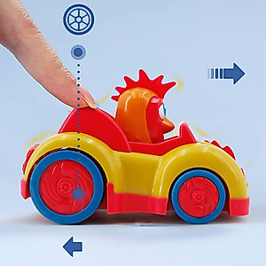 TOYMAKER La Granja De Zenon Kids Car Bartolito Chicken Toys Push and Go Cars Toys Lorito Pepe Bird Toys Friction Powered Inertia Cars for Toddlers 1-3 Birthday for Girls Boys