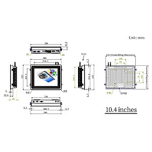 LEANGLE 21.5" 16:9Monitor Industrial Panel PC Embedded Display,Capacitive Touch Screen,2 or 6*COM,RS232 or RS485,Windows 10 or Linux Ubuntu