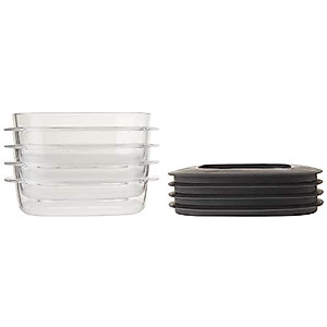 Rubbermaid Premier Food Storage Container, 3 Cup, Grey (4 Pack)