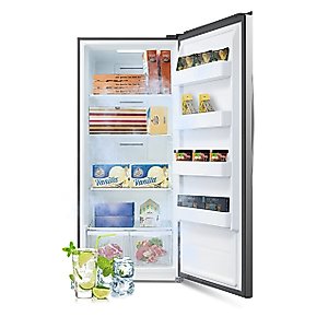 SMETA Upright Freezer Convertible Refrigerator|Freezers Garage Ready Standup Frost-Free Fridge Deep Freezer 18 Cuft Full Size with Tempered Glass Shelves SS