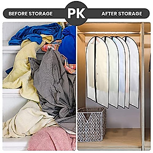 18 Pack Garment Bags for Hanging Clothes Travel Bulk Clear Suit Bag with Zipper Lightweight Garment Covers for Men Women (24 x 40 Inch)