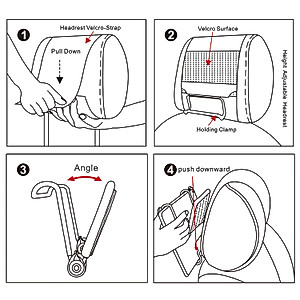 TFY Universal Car Headrest Mount Holder with Angle- Adjustable Holding Clamp for Tablets -Compatible with iPad 9th Gen - iPad Mini - iPad Air - iPad Pro - Samsung Galaxy Tab S8 - Tab A and More