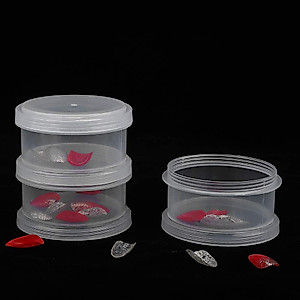 Tomotato 3 Layers Nail Decoration Storage Box Small Bead Organizers Clear Nail Art Storage Containers Nail Art Accessories