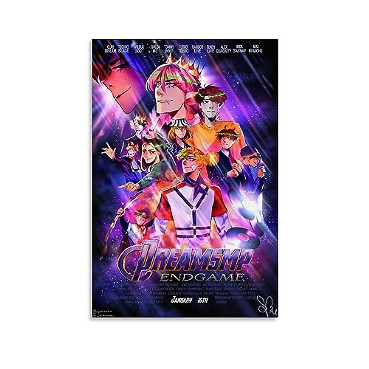 ZUGANGS Game Poster Dream SMP Poster Canvas Wall Art Picture Print Painting for Home Wall Decor 12x18inch(30x45cm)