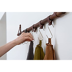Leather Loop Hooks household storage & organization towel holder kitchen oven hook strap closet pants hook hanger pan hooks jeans hooks [3, 6 or 12 PK]