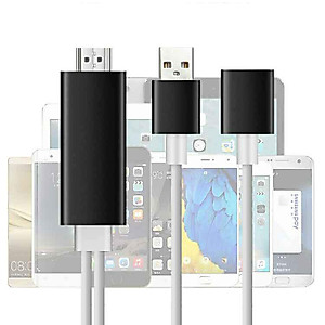 VAKABOX HD USB to HDMI Digital AV Adapter Cable Plug and Play Miracast AirPlay Mirroring HDTV Adapter Compatible with iPhone 12/11/XR XS/8/8Plus, 7/7S/6/6S, Android 5.0 or Higher Smartphones, Tablets