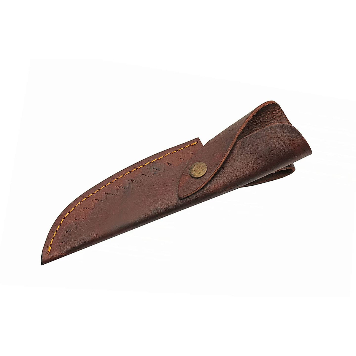 Brass Eagle Head Damascus Steel Blade Wood Handle 11 inch Hunting Knife