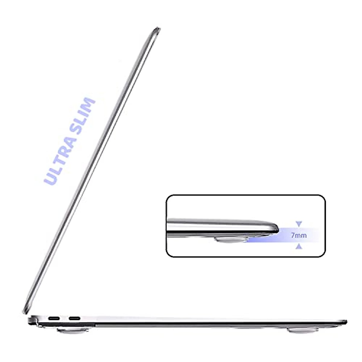 B BELK Compatible with MacBook Air 13 inch Case 2022 2021 2020 2019 2018 M1 A2337 A2179 A1932, Plastic Hard Shell Case + Keyboard Cover + Screen Protector for Mac Air 13 with Touch ID, Crystal Clear