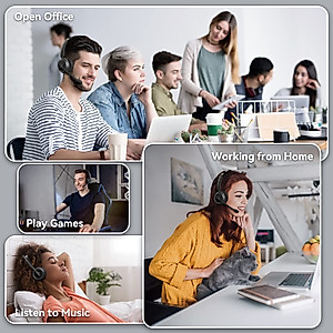 Dytole Wireless Headset with Microphone for PC, Bluetooth Headset with Noise Canceling Microphone & HI-FI Stereo Sound, USB Wireless Headset for Laptop, 65 Hrs Working Time, Work from Home/Open Office