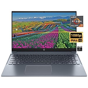 2022 Flagship HP Pavilion 15.6" FHD 1080P IPS Laptop, 8-Core AMD Ryzen 7-5700U (Upto 4.3GHz, Beat i7-1180G7), 16GB RAM, 512GB SSD, Webcam, WiFi 6, Long Hour Battery, Audio B&O, Win11+Accessory