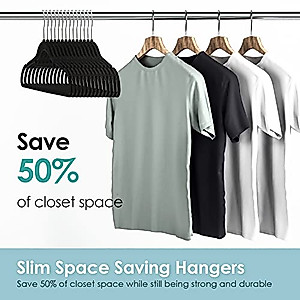 Velvet Hangers Non Slip Felt Hangers, DUDUCOFU 30 Pack Black Velvet Hangers Clothes Hangers Space Saving Slim Hangers with 360 Degree Swivel Hook for Suits Coats, Jackets, Pants, and Dress Clothes