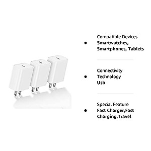 iPhone Fast Charger Block, 3Pack 20W USB C Wall Charging Plug, Type C Apple Charging Power Adapter Cube Brick for iPhone 14/14 Max/13 Pro/13 Pro Max/12 Mini/11 Pro/11/iPad/Samsung Galaxy S22/21/20/S10