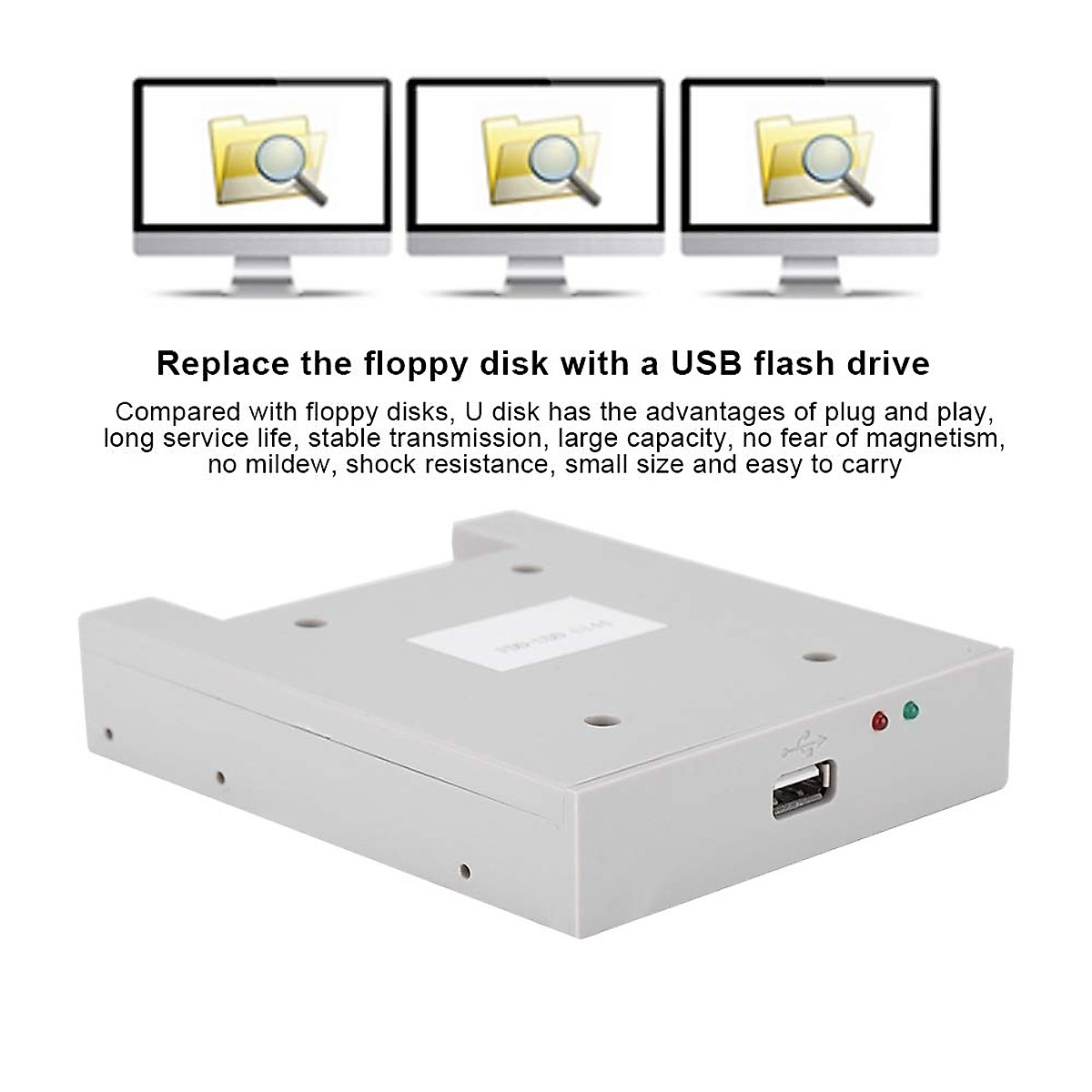 3.5 Inch 1.44MB USB SSD Floppy Drive Emulator Plug and Play for Industrial Controllers, Computers, Data Machine Tools