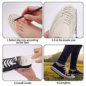WLLHYF 2 Pairs Breathable Shoe Insoles, Insoles for Men and Women Latex Foam Insoles with Holes Walking Comfort Insoles Shock Absorbing Shoe Insoles White