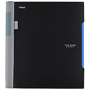 Five Star Advance Spiral Notebook, 1 Subject, College Ruled Paper, 100 Sheets, 11" x 8-1/2", Black (72162)