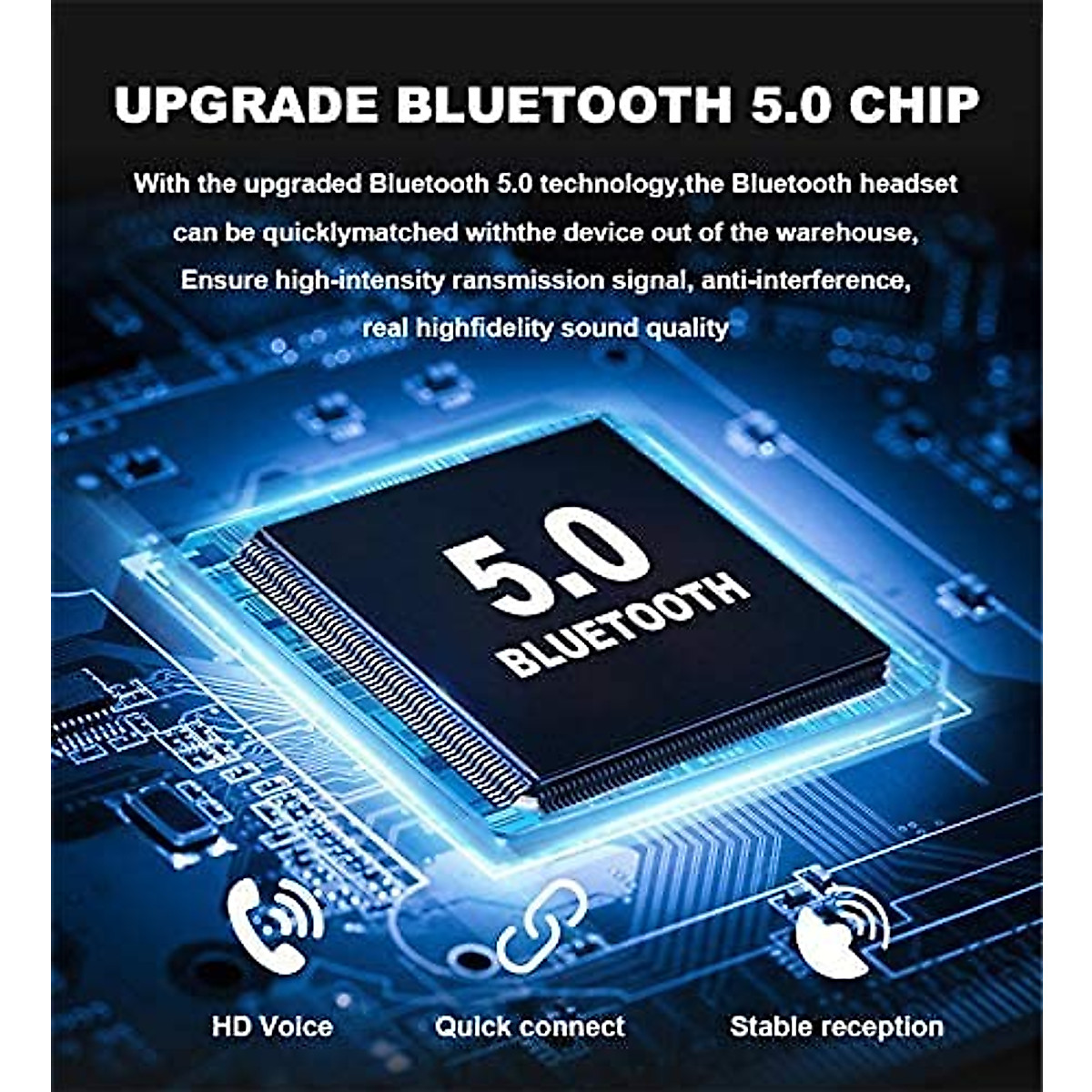 QW True Wireless Earbuds, Bluetooth 5.0 Wireless Headphones with Charging Case in-Ear TWS Earphones Hi-Fi Stereo Sound Headset for Workout Running Travel AirBuds