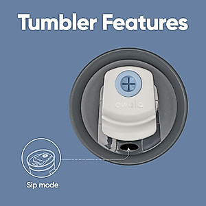 Owala Stainless Steel Triple Layer Insulated Travel Tumbler with Spill Resistant Lid and Straw, BPA Free, 24 oz, Grey/Blue (The Great Blue)