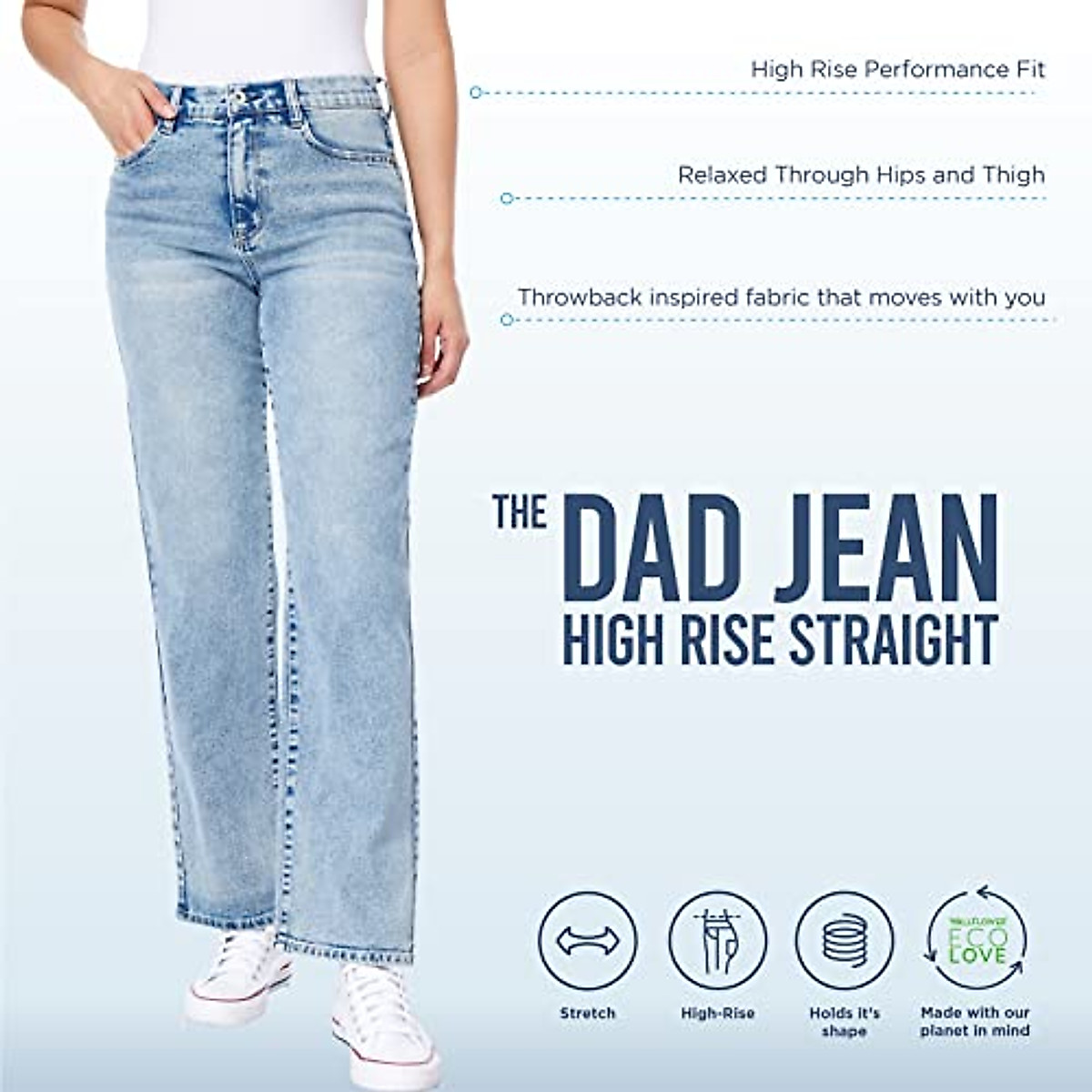 WallFlower Women's Dad Denim High-Rise Insta Vintage Juniors Jeans, Truffle, 5