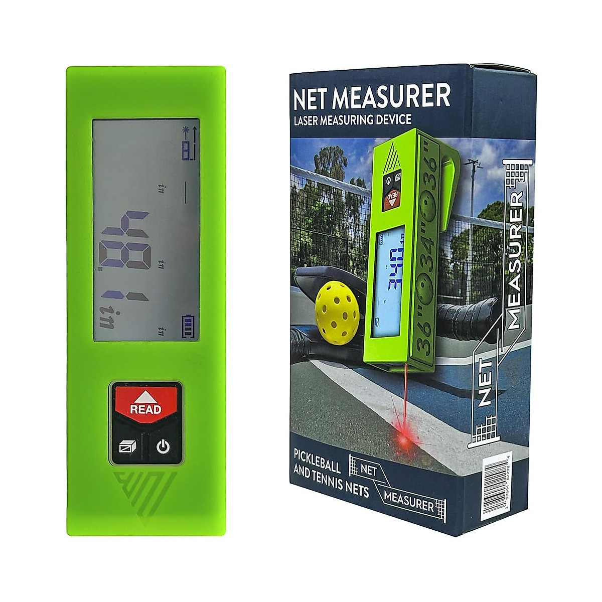 NetMeasurer: Net Height Laser Measuring Tool - Laser Measure for Pickleball and Tennis Nets, Accessories, Equipment for Training and Practice, Class 2 Laser Precision Digital Measurement Tool