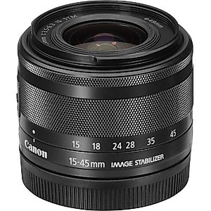 Canon EOS M100 Mirrorless Digital Camera (Black) w/EF-M 15-45mm f/3.5-6.3 is STM + Wide-Angle and Telephoto Lenses + Portable Tripod + Memory Card + Deluxe Accessory Bundle (Renewed)