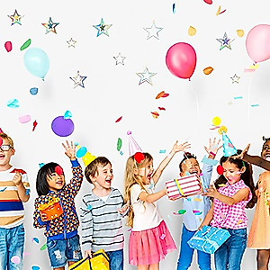 37 Pieces Iridescent Holographic Hanging Bling Twinkle Star Galaxy Garland Circle Dot Swirl Streamer Glitter Party Supplies Kit Decorations for Wedding Disco Party Decorations