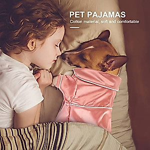 Girl Dog Clothes Shirts Indoor Costume- Jumpsuits for Pajama Girl Winter Clothes- Soft Cats Clothes Vest Jumpsuit Dog Coat Loungewear Robe Costume Cotton Rompers Pet Small Comfy Yorkie
