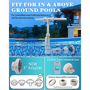 KLLEYNA Dual Spray Pool Fountains for Above-Inground Swimming-Pool - Adjustable Height 15-22",Pond Aerator Nozzle Summer Waterfall Cooler Outdoor Sprinkler for Intex/Bestway/Coleman/Hayward Return Jet