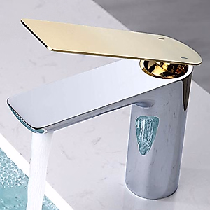 Bathroom Faucet Gold & Chrome | Bathroom Sink, 1 Hole, Single Handle, Noble Faucet La Vie Luxury