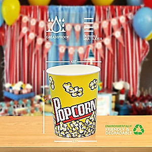 32 Oz Popcorn Boxes (44 Pack) Disposable Popcorn Buckets Classic Popcorn Cups Cute Paper Popcorn Containers Popcorn Bars, Movie Nights, Carnivals, Fundraisers, Birthday Parties, Wedding