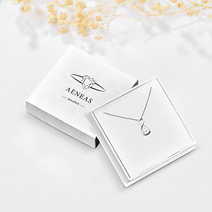 AENEAS Heart Infinity Pearl Necklace Sterling Silver Single Pearl Drop Necklace Pearl Pendant Jewelry Gifts for Women Collar de Perlas Para Mujer