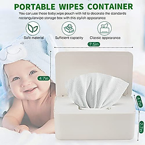 Baby Wipes Dispenser, Wipe Holder for Baby & Adult,Keeps Wet Tissue Fresh, Non-Slip Wipes Case, Wipe Container with Sealing Design Lid (1-White)