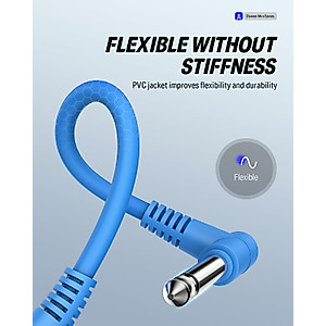 Donner 6 Inch Guitar Patch Colored Cable 6-Pack, TS 1/4" Right Angle to TS 1/4" Right Angle