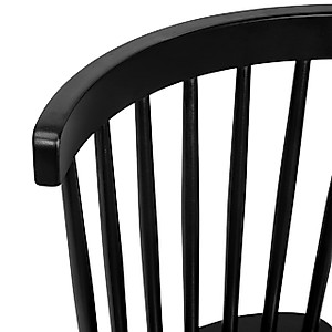 Flash Furniture Ingrid Commercial Grade Windsor Dining Chairs - Black Solid Wood Spindle Back Chairs - Armless Kitchen or Dining Room Chairs - No Assembly Required