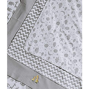 Spasilk Receiving Baby Blanket, 100% Cotton Flannel Blanket, Pack of 4, Gray Giraffe