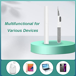 MOJOTORY Earbuds Cleaning Pen with Soft Brush, 18Pcs Bluetooth Earphone Cleaning Kit, Multifunctional Earpod Cleaner Set for Wireless Earbuds, Headphone, Cameras, Keyboard and Mobile Phone (White)