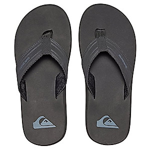 Quiksilver Men's Monkey Wrench 3 Point Sandal, Black/Black/Brown, 9 M US